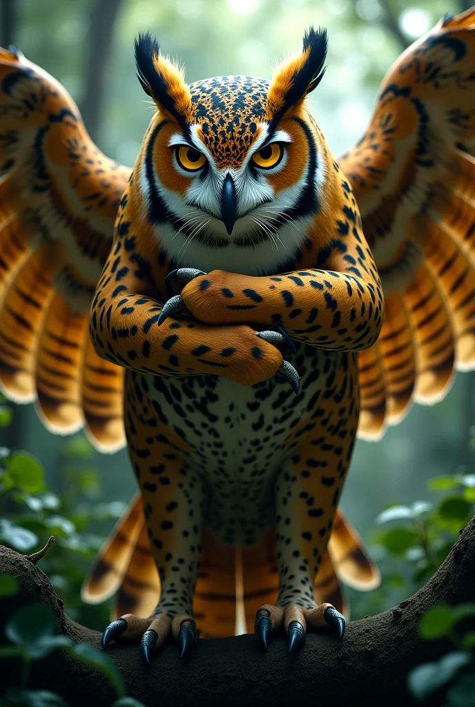 Embraced tiger owl - SeaArt AI