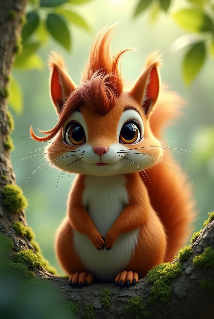 Squirrel with emo hairstyle - SeaArt AI