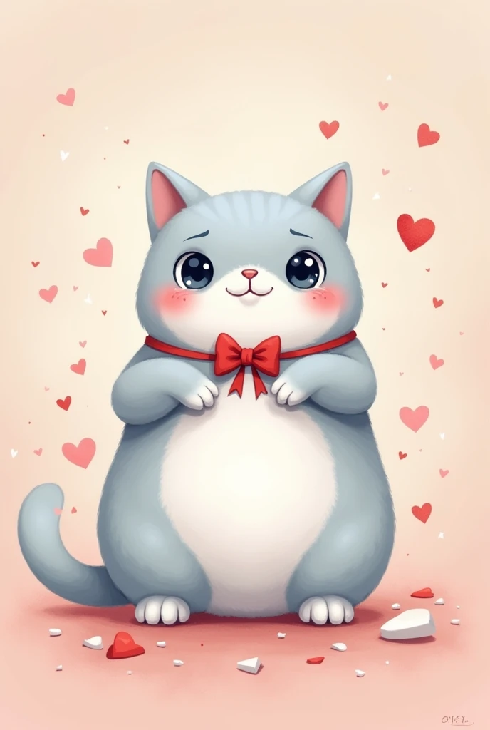 Beluga the cat on valentine - SeaArt AI
