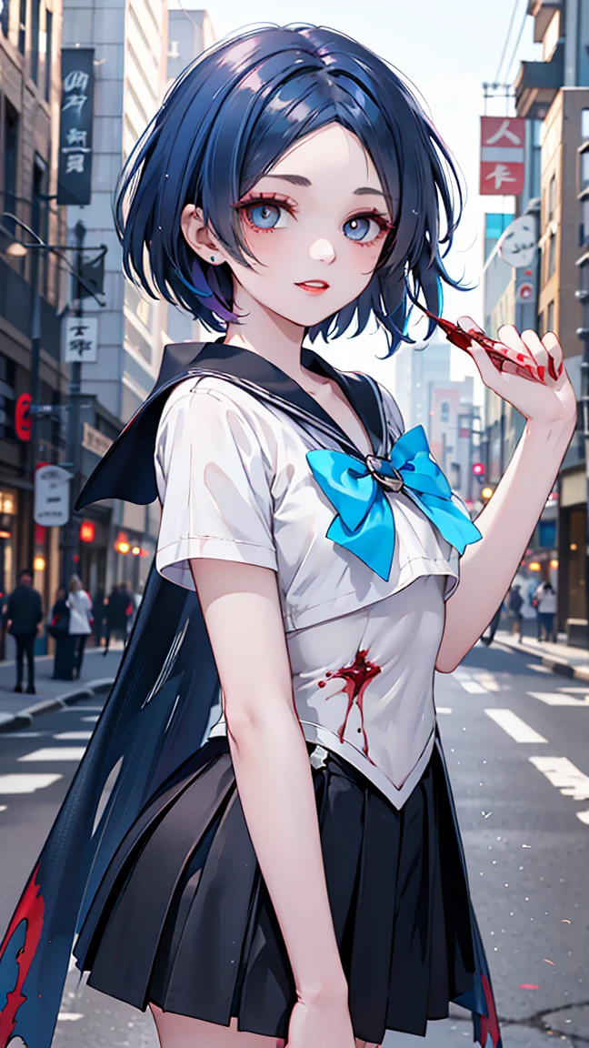 top quality、 high resolution、 Dark Fantasy Art。 A girl, Sailor Mercury ...