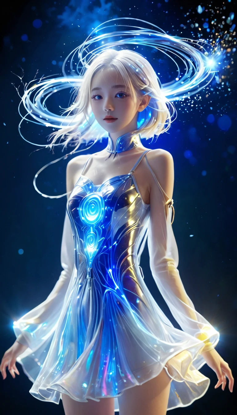 Bail_ particle,bail_Wire,光Wire,light particle,A girl made of particle ...