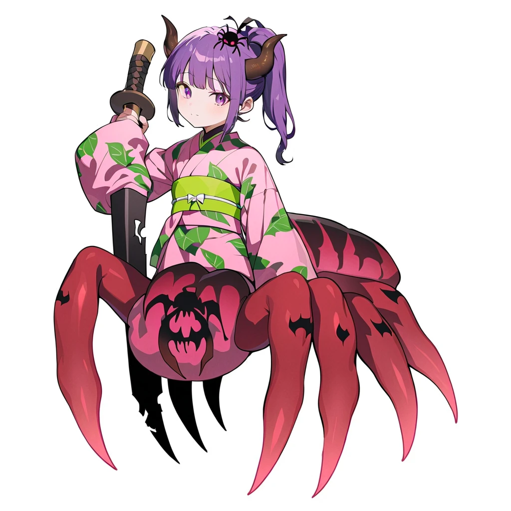 Demon woman whose lower body is a spider,I have a cow horn growing on ...