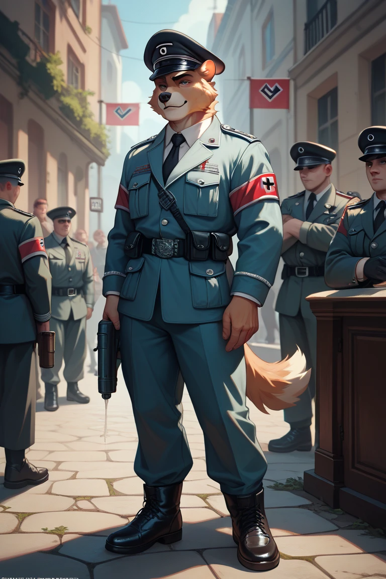 Furry, full body, Nazi soldier - SeaArt AI