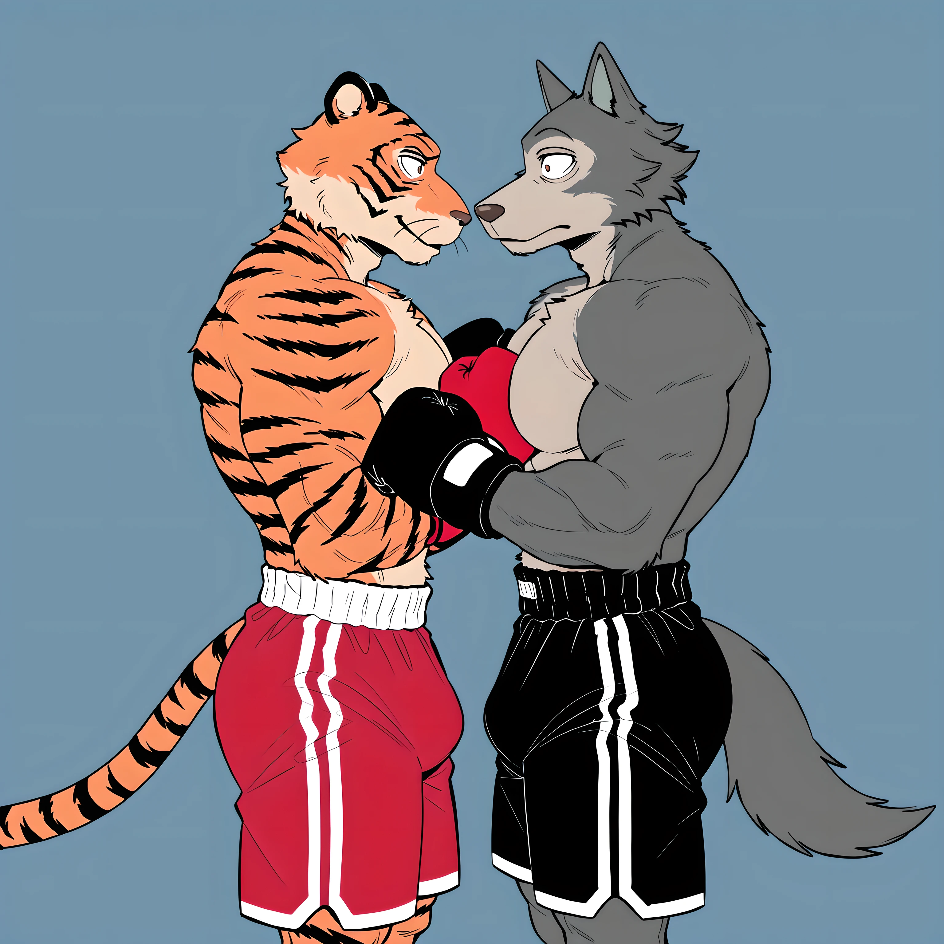 There is a drawing of a tiger and a dog hugging - SeaArt AI