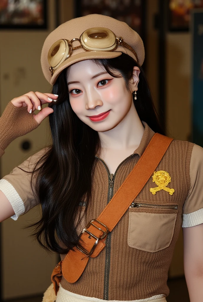 hyper-realistic portrait of Dahyun from TWICE dressed as Usopp from One ...