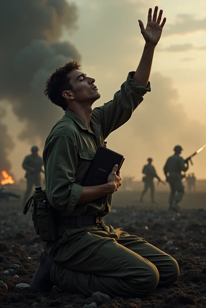 A powerful and emotional battlefield scene showing Desmond Doss ...