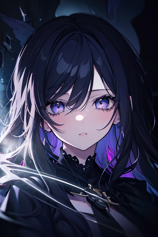 A magical girl falling into darkness, 1girl, detailed face, beautiful detailed e - SeaArt AI