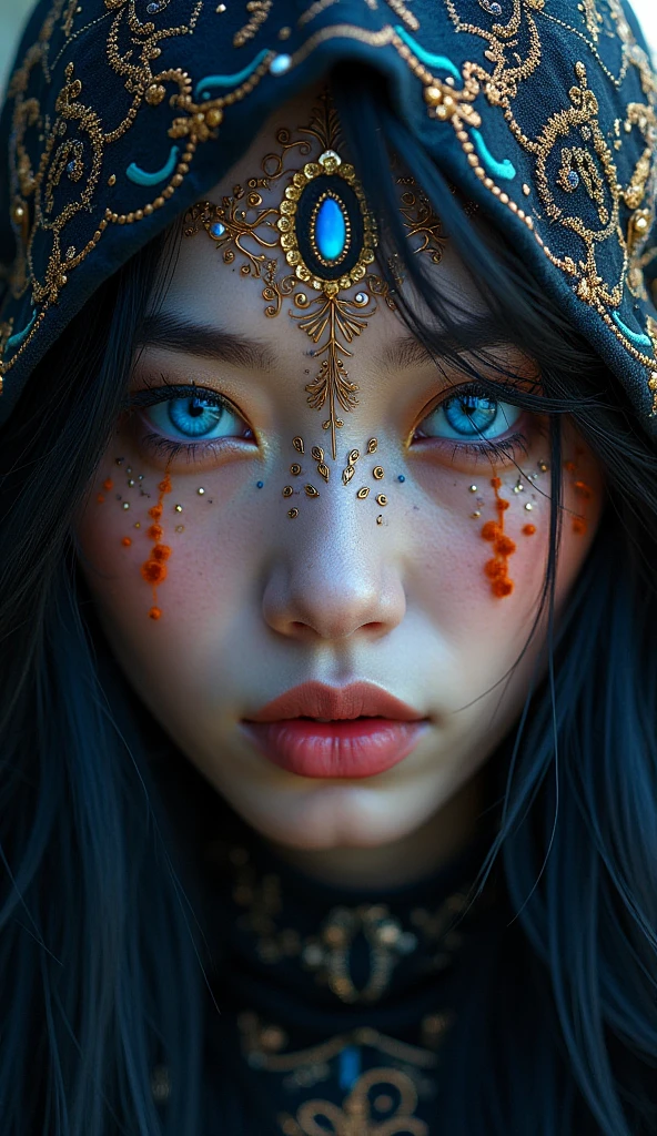 ultra-detailed artistic abstract beautiful Korean woman tattoo on the ...