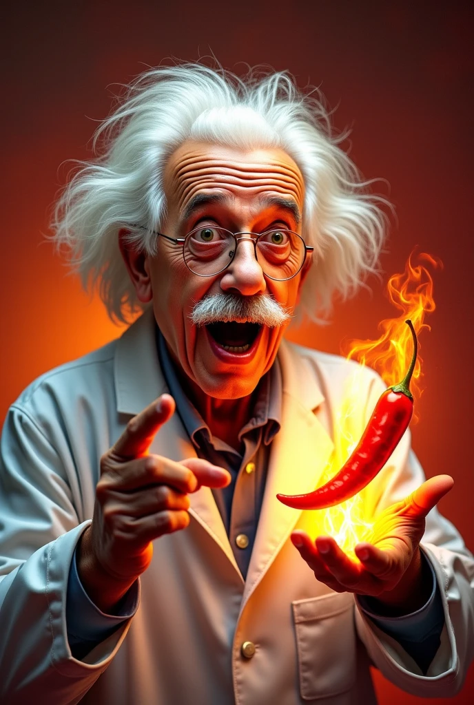 " Digital painting realistic Albert Einstein with his trademark ...