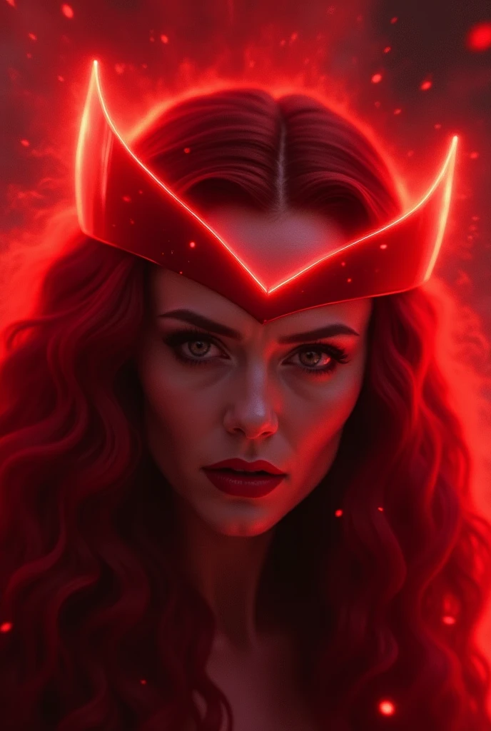* Wanda's pupils begin to shine in scarlet flashes of anger as her hair ...