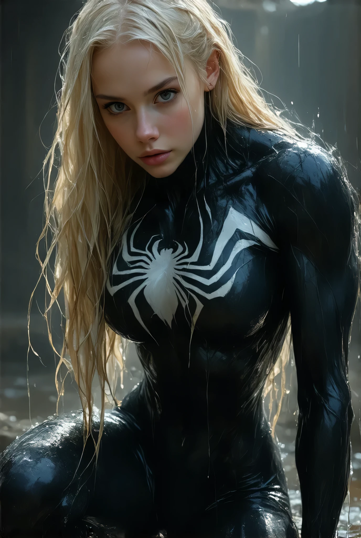 A close up of a woman in a wet suit posing for a picture - SeaArt AI