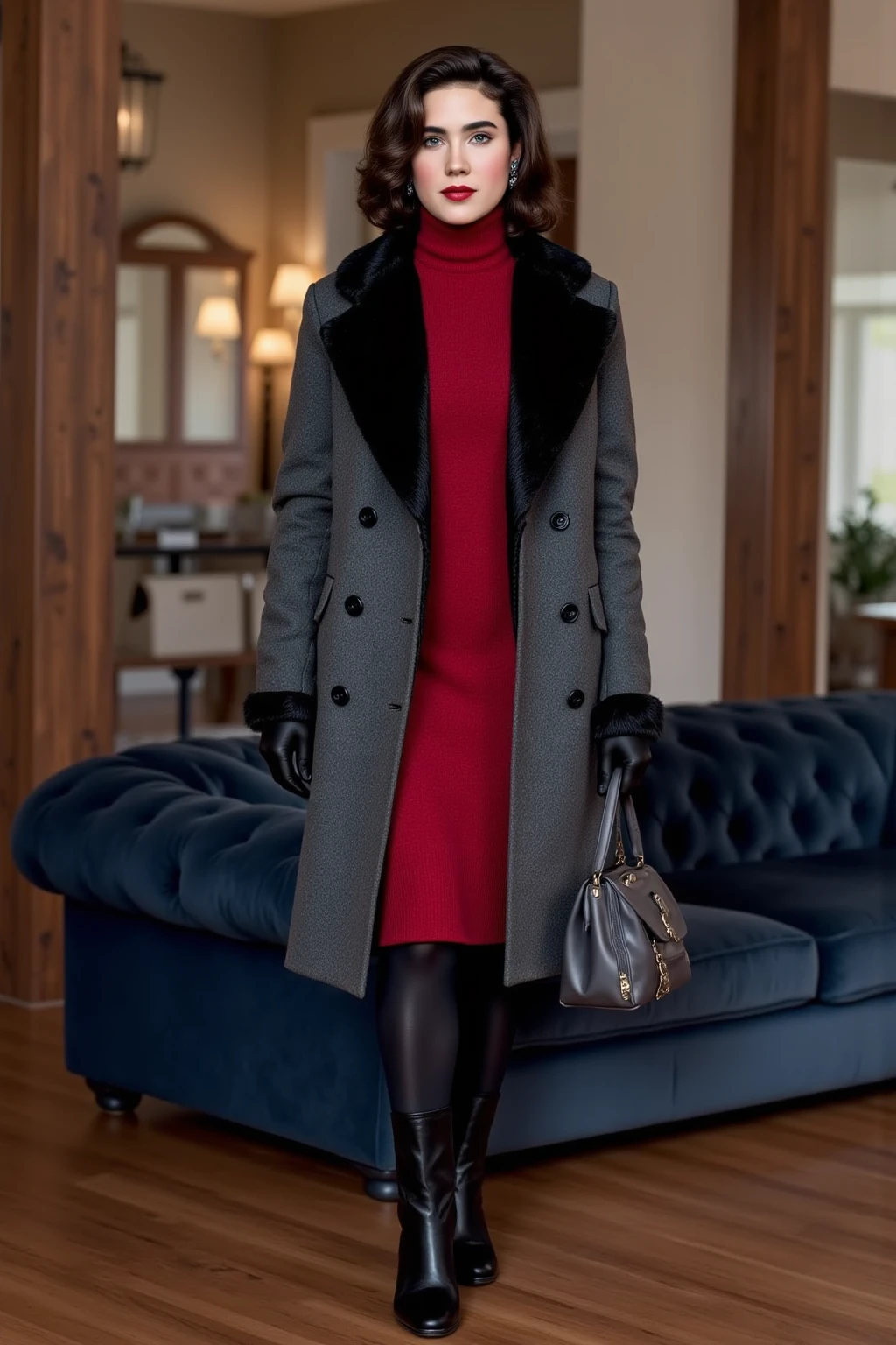 Full body view. pov eye level. Jennifer Connelly. Neck length hair ...