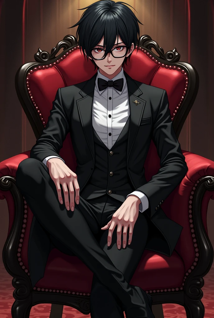 1male))))A striking anime-style depiction of a slender man with a ...