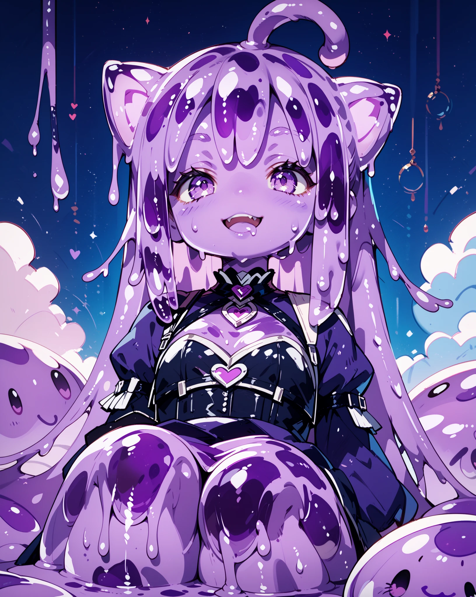 One monster girl( Slime Girl ( violet))、 Shoulder Outfit Dress - SeaArt AI
