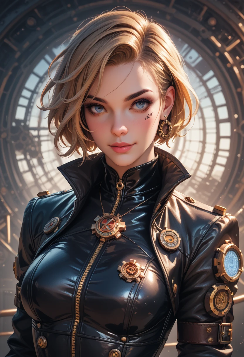 Cyber steampunk, techno age background - SeaArt AI