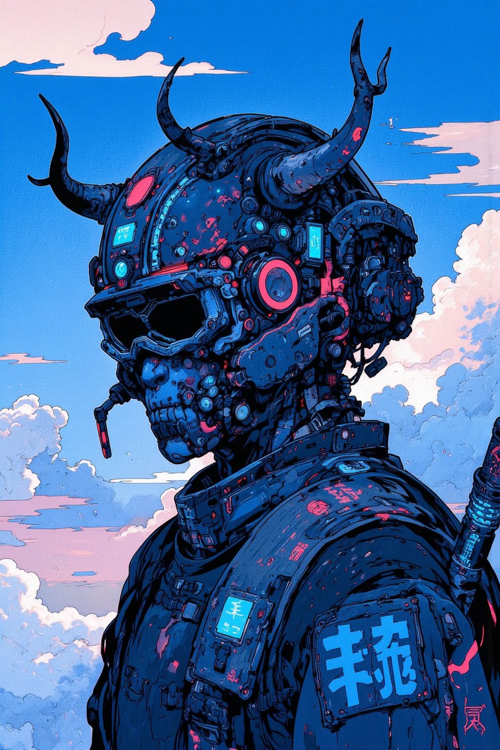 anime-style illustrations, Sci-fi Hi-Tech Wear Fused with Kimono ...