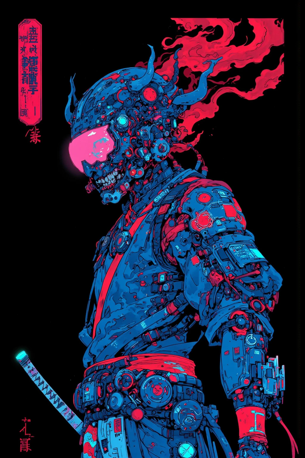 anime-style illustrations, Sci-fi Hi-Tech Wear Fused with Kimono ...