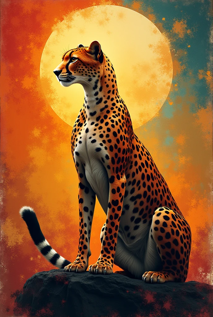 Flag with the logo of a cheetah - SeaArt AI