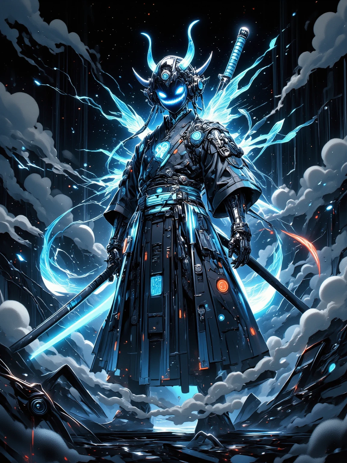 Anime-style illustrations, Sci-fi Hi-Tech Wear Fused with Kimono ...