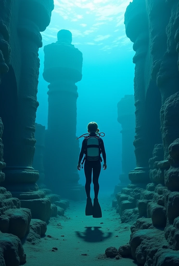 girl , diving , diving equipment , highly detailed , Underwater world ...