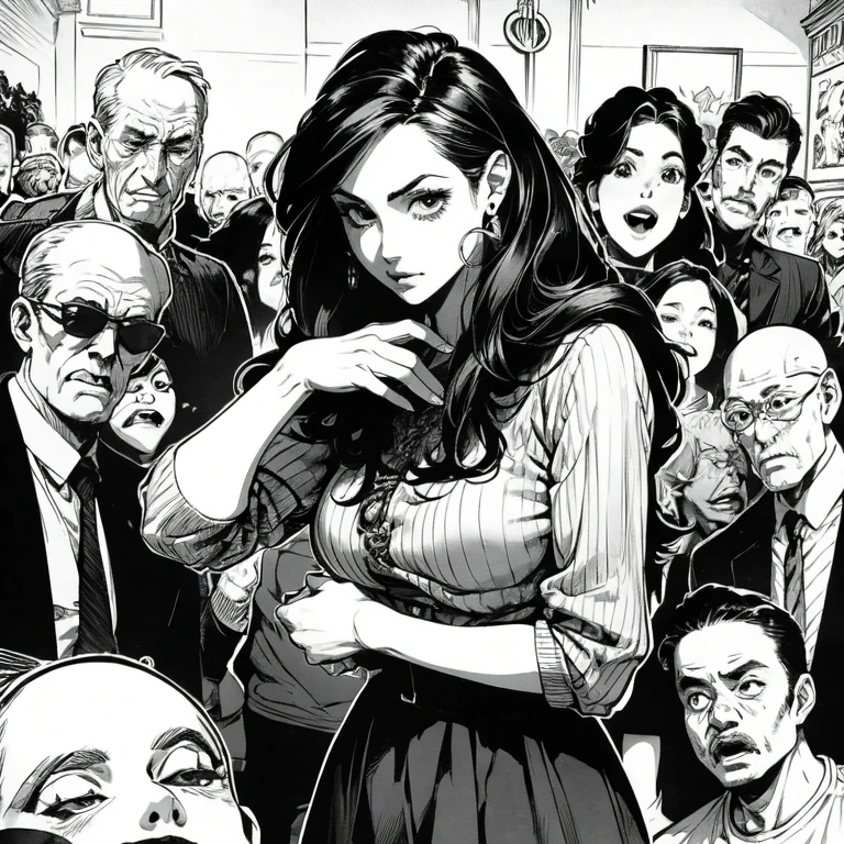 A woman in a red skirt is surrounded by zombies, Barry Windsor Soares ...