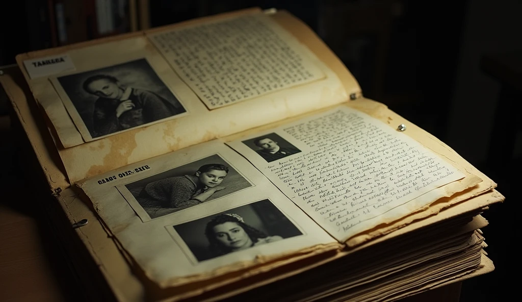 An old police file with folders stacked . A folder marked - SeaArt AI