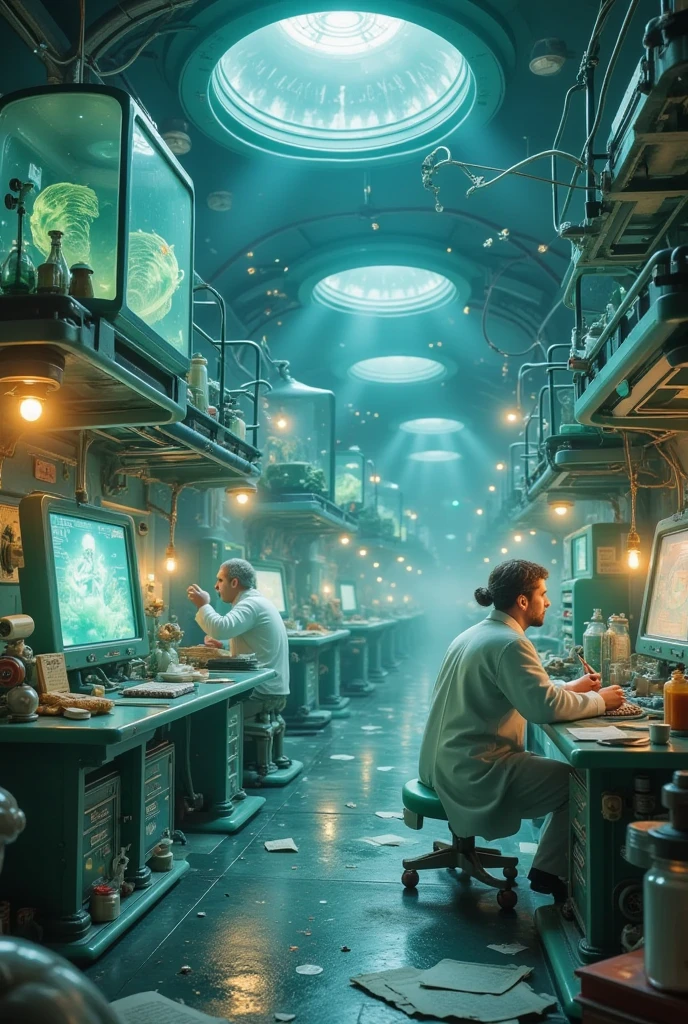 Secret Laboratory, Hidden Underground Facility, Dimly Lit with ...