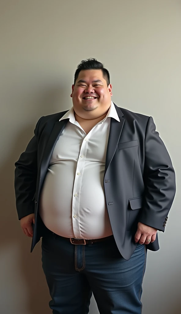 One fat men, weight 130kg, realistic, wearing red singlet, stylo6 hand ...