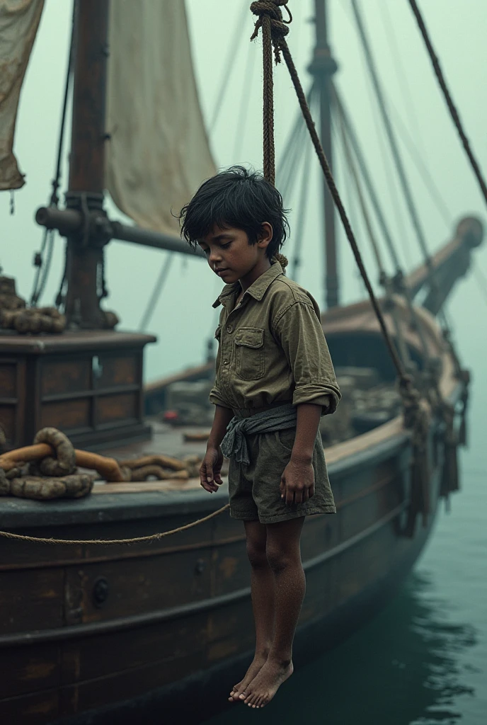 A boy is hanged in a dhow - SeaArt AI