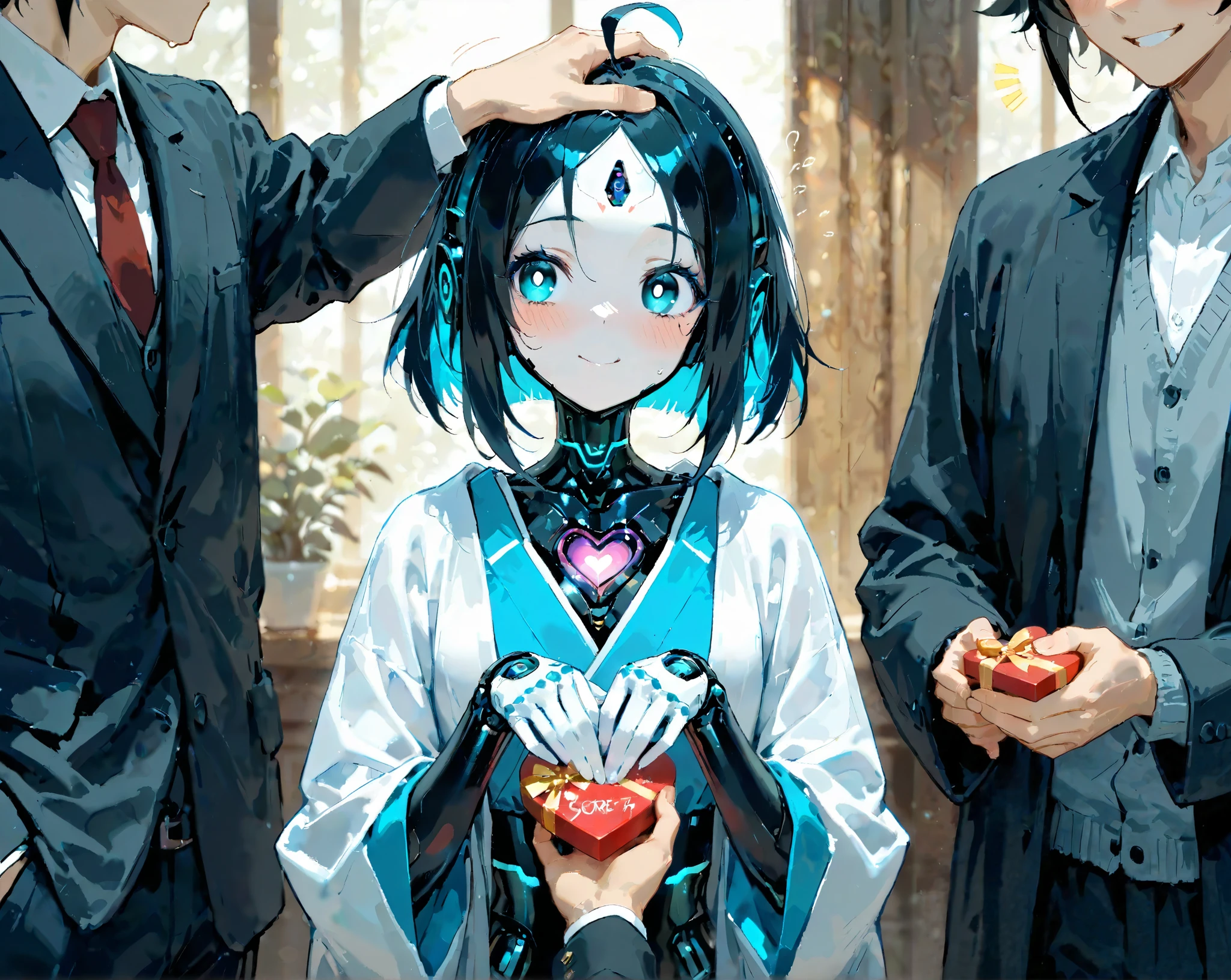 Anime characters dressed in business attire standing next to each other ...