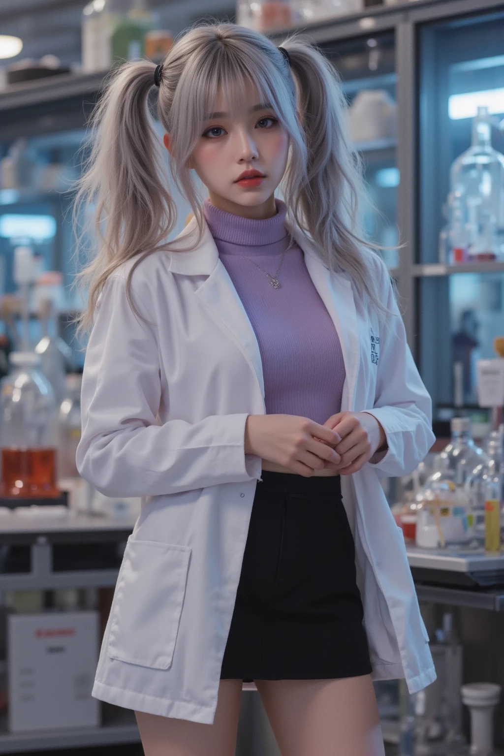 Beautiful woman、Different hairstyles、big breasts、((Women Scientist ...