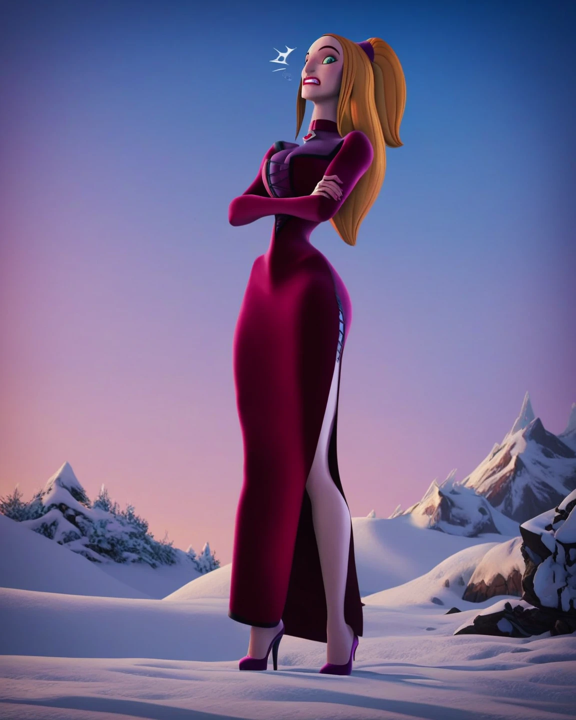 Score_9, score_8_up, score_7_up, BREAK, frieda (hna red dress - SeaArt AI