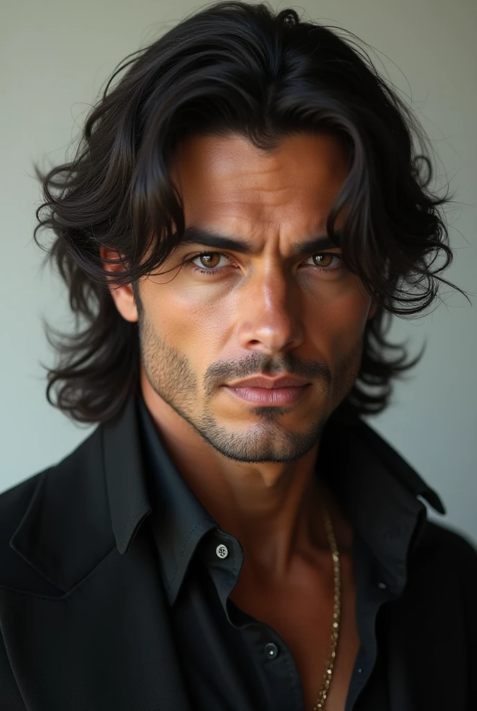 Foreigner man with wavy mullet hair long handsome - SeaArt AI