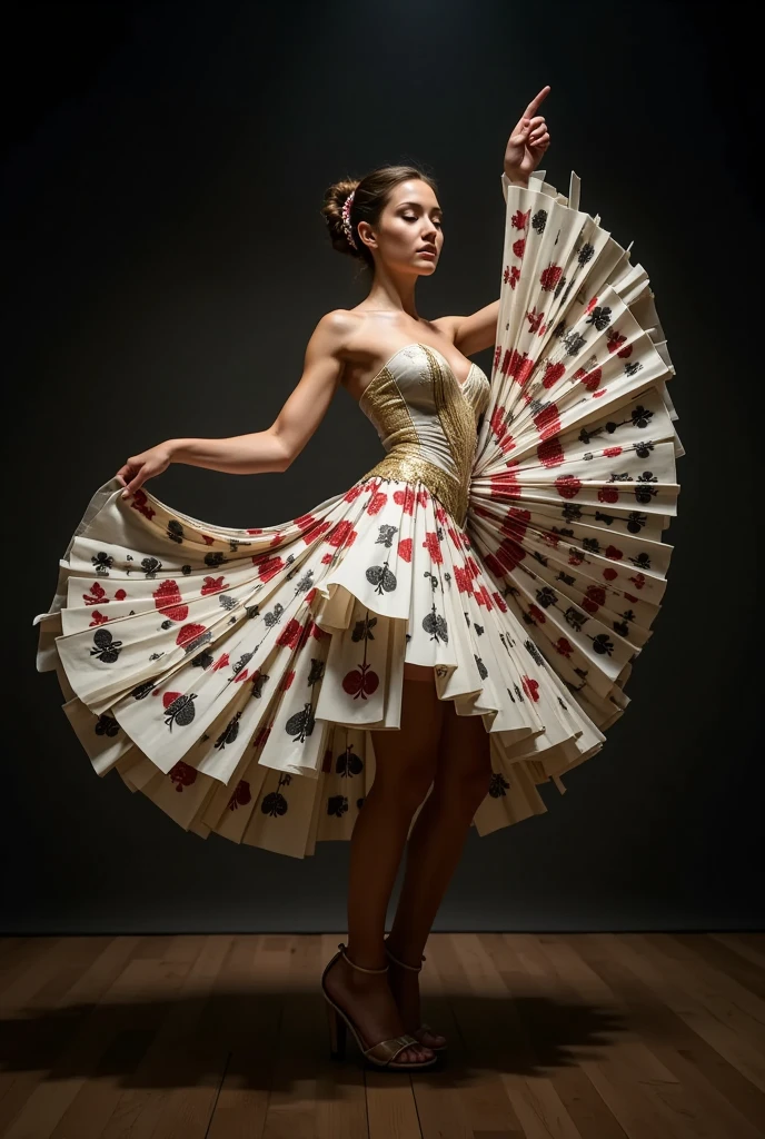 A stunning, surreal image of a dancer wearing an intricate, feathered ...