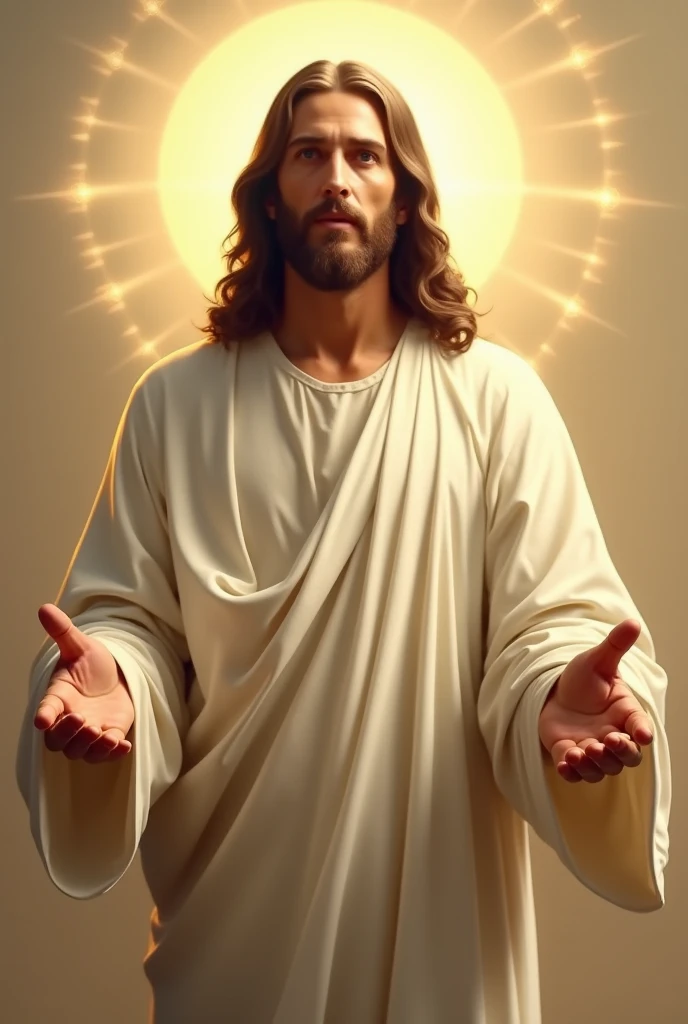 The image of **Jesus Christ** radiates serenity and majesty - SeaArt AI