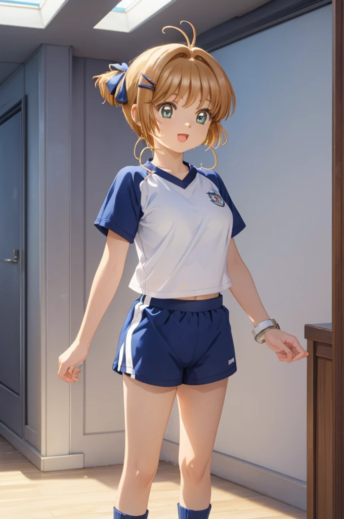 A beautiful girl in a gym uniform getting ready to do exercises - SeaArt AI