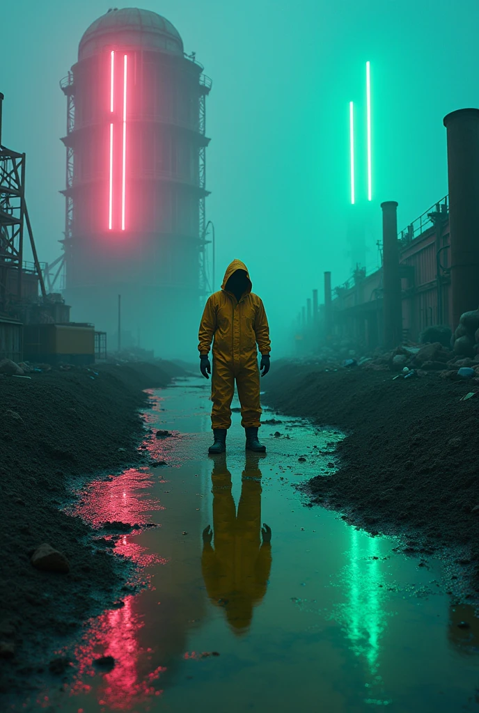 Environmental pollution by toxic neon waste - SeaArt AI