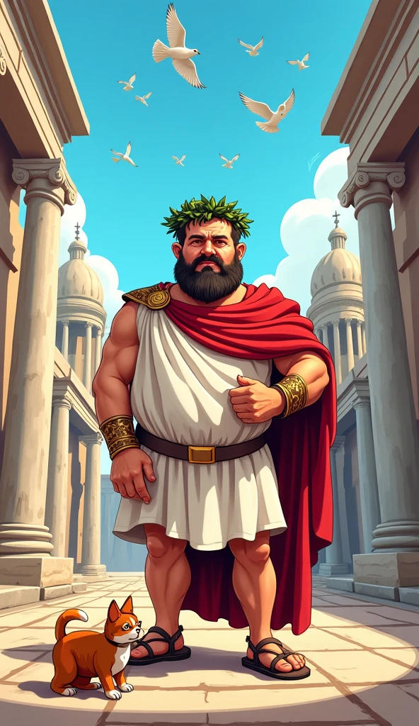 Titus Flavius Vespasian Augustus in a cartoon - SeaArt AI