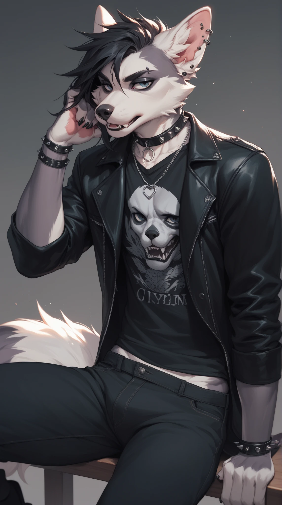 Source_furry, (((1boy))), furry, anthro, goth - SeaArt AI