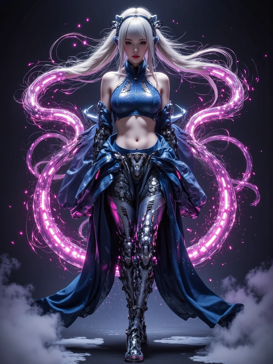 [main body： Cyborg girl in Hanfu ]，[Composition：中心对称Composition - SeaArt AI