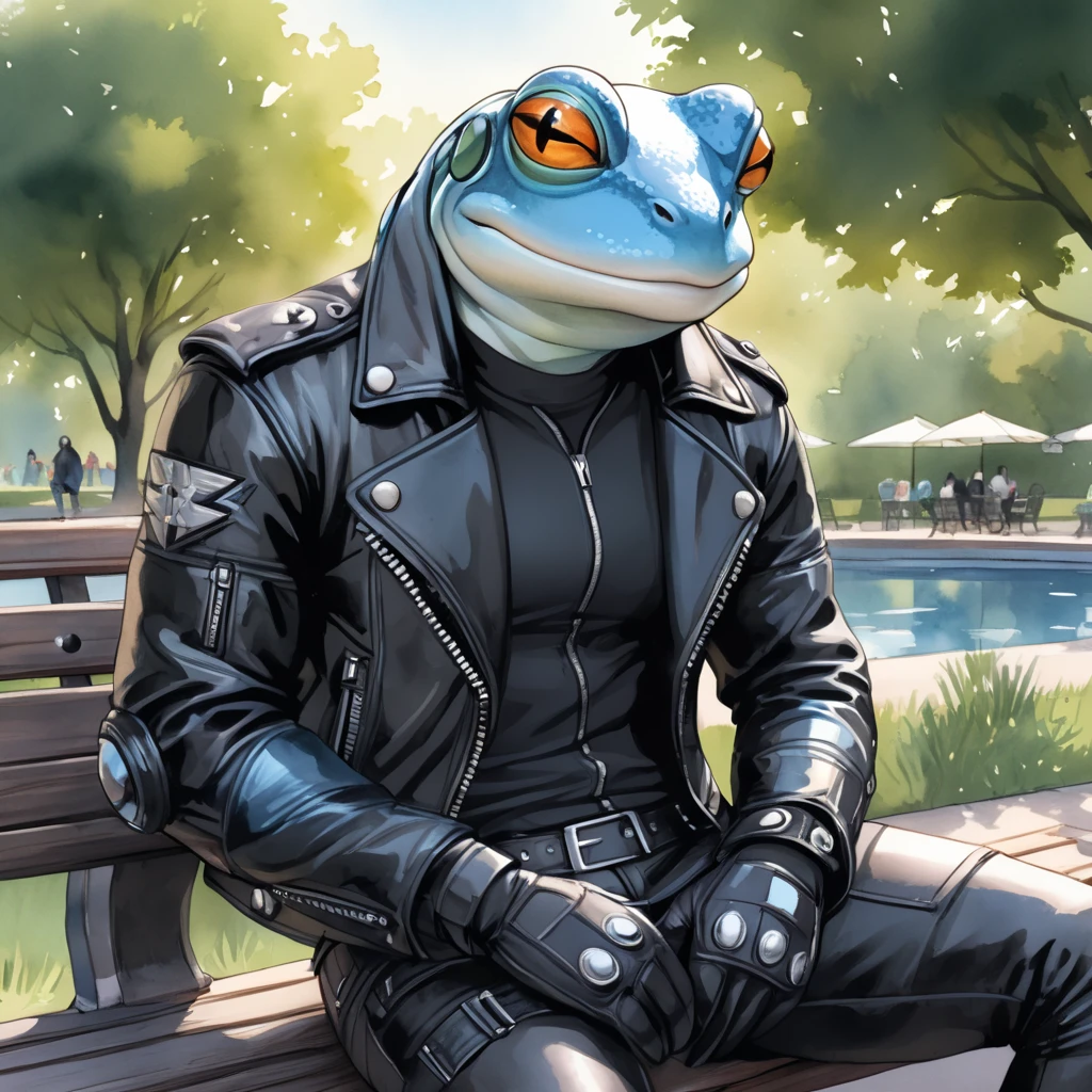 Closeup, Watercolor, digital comic book art style, An extremely badass ...