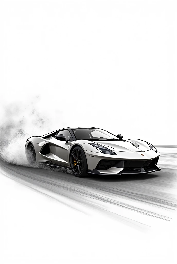 "A hyper-realistic luxury sports car drifting on a sharp turn - SeaArt AI