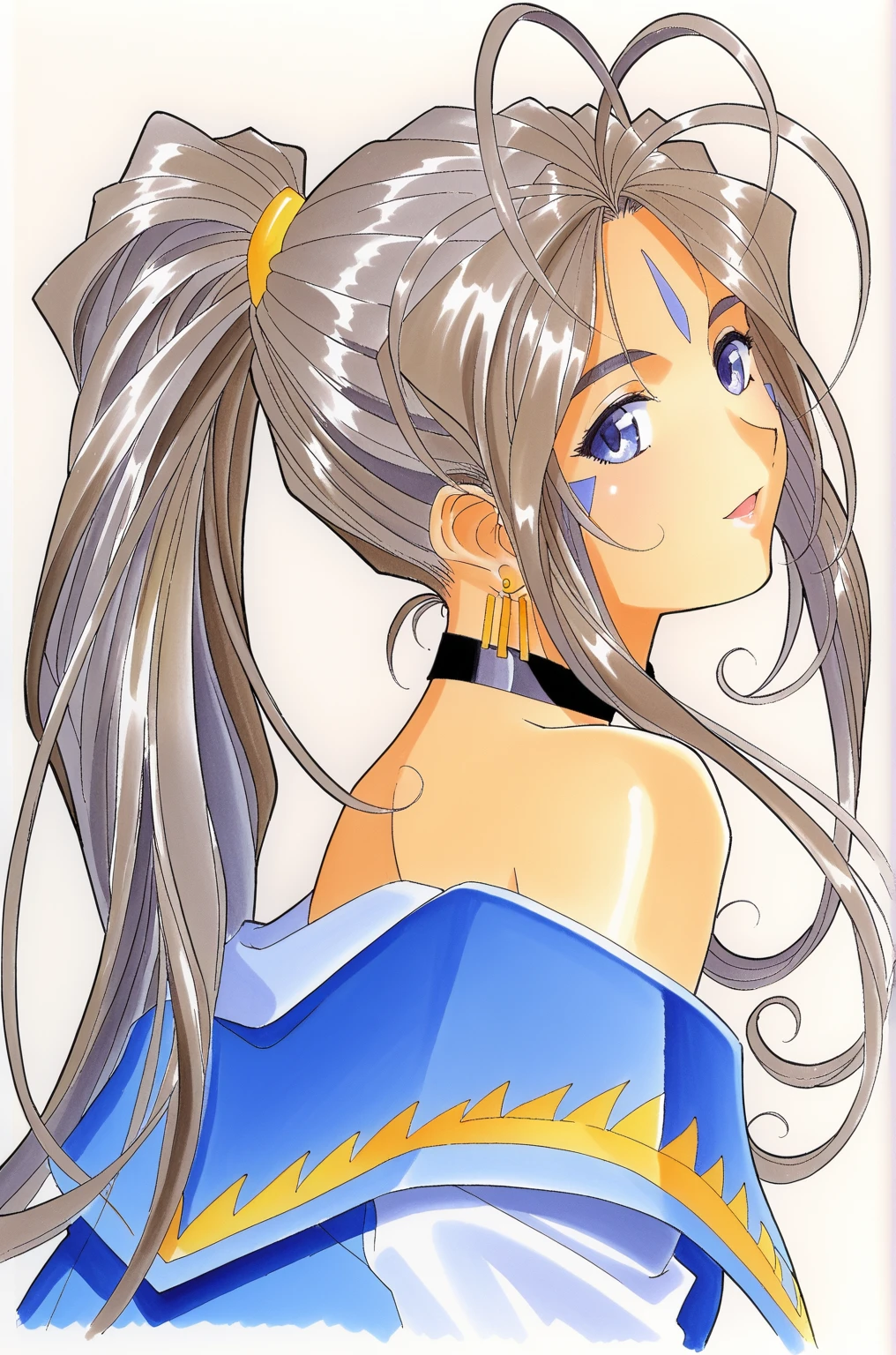1 girl,Alone,Belldandy, long hair, jewelry, flax-colored hair - SeaArt AI