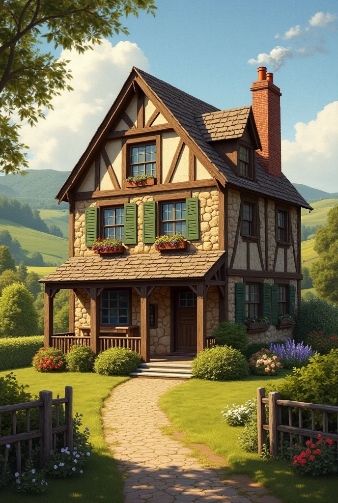 Painting a 3-storey cottage - SeaArt AI