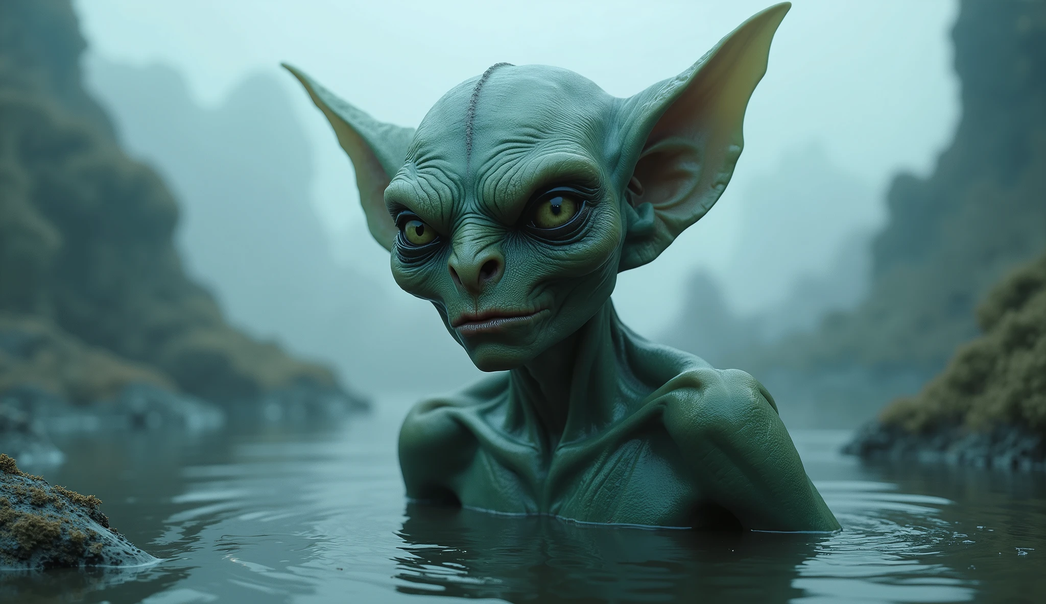 There is a very strange alien creature in the water - SeaArt AI