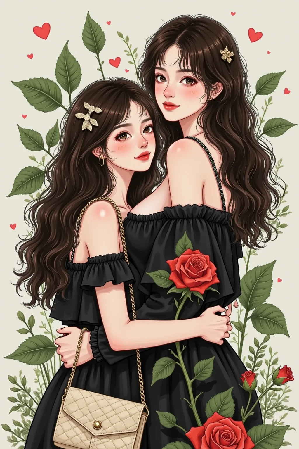 An opposite-sex couple，valentine's day poster design， black and green ...