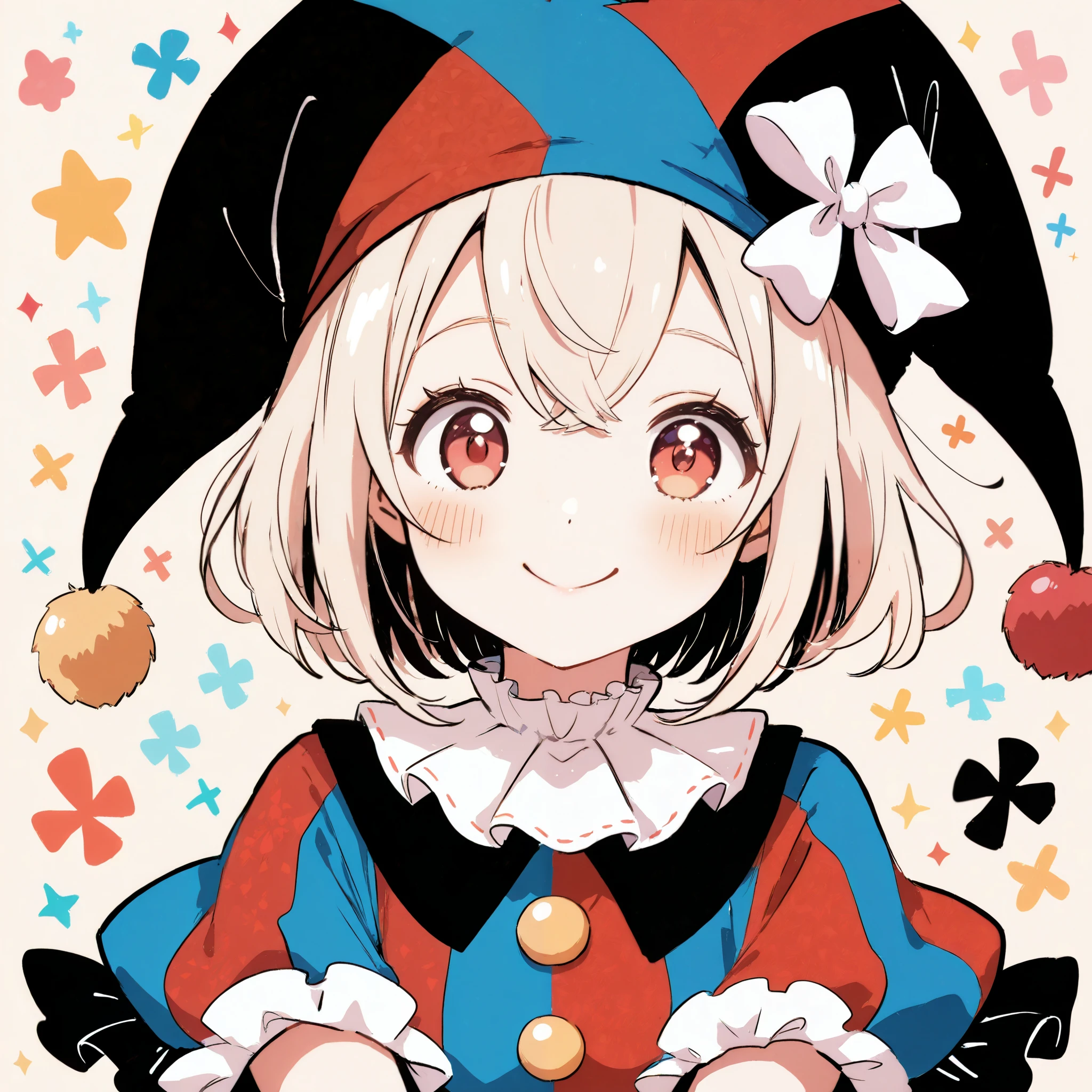 Cute illustrations, doodle style,smile,pierrot,happy atmosphere - SeaArt AI