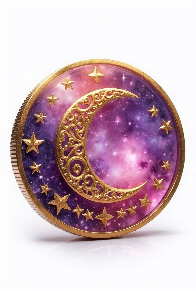 A mystical coin named 'Aurorite', crafted from a gemstone with a ...