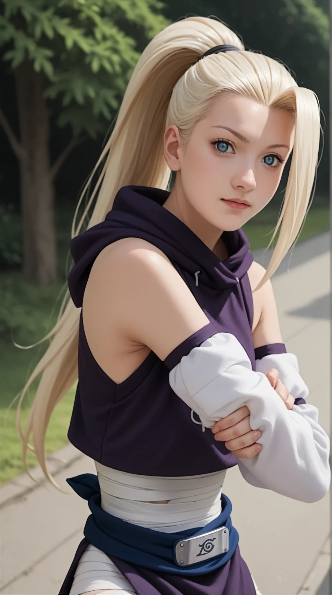 Ino yamanaka, long hair, blonde hair, ponytail, blue eyes, bare ...
