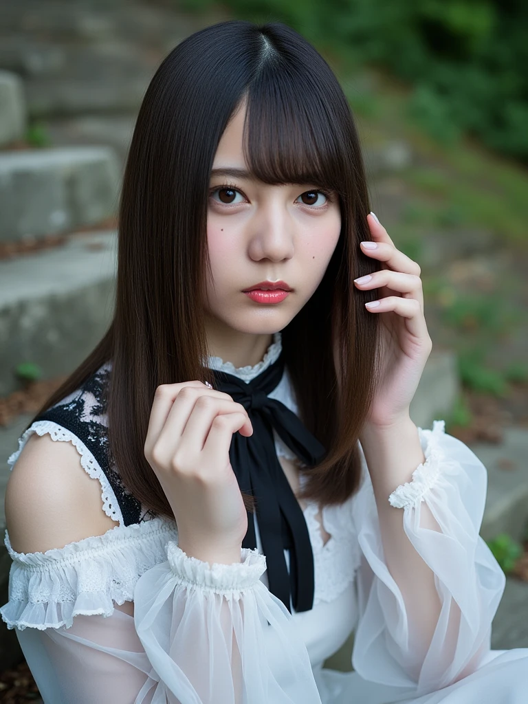 Facial close-up, a sharp focus 35mm photo of a beautiful 21 year old ...